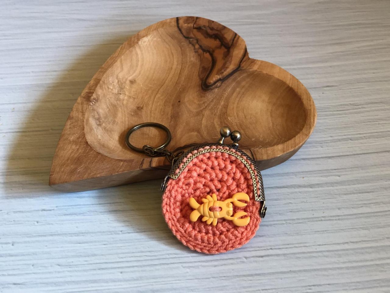 Crochet Purse Orange Keychain Sea Seaedition on Luulla