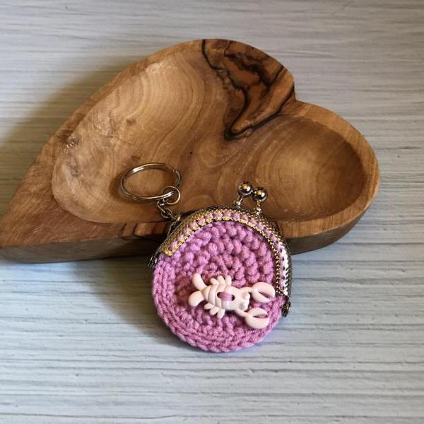 Crochet Purse Pink Keychain Sea Seaedition on Luulla