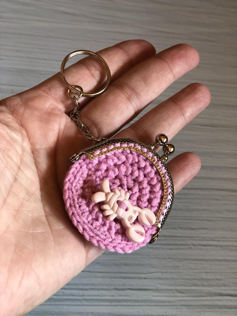 Crochet Purse Pink Keychain Sea Seaedition on Luulla