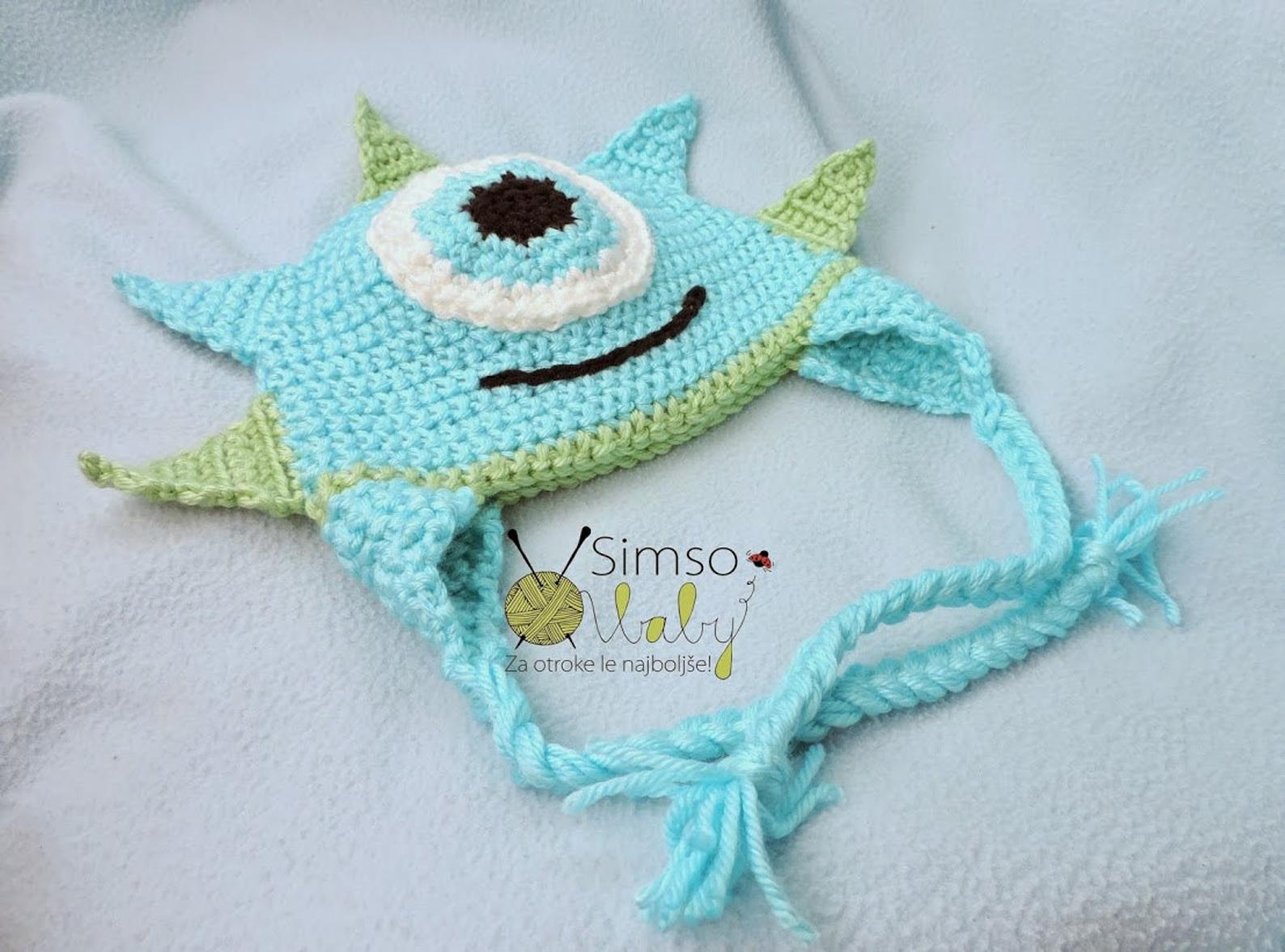 Crochet Hat, Monster, Crochet Monster Hat, Baby, Toddler, Handmade ...
